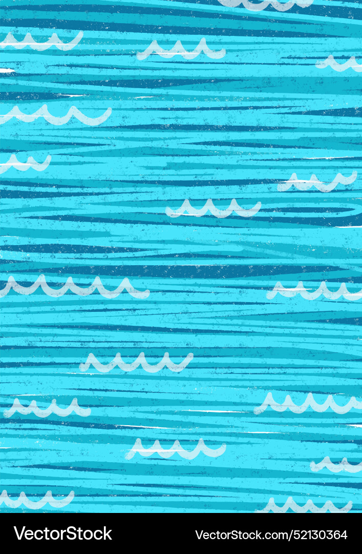 Abstract ocean wave chalk color drawing Royalty Free Vector