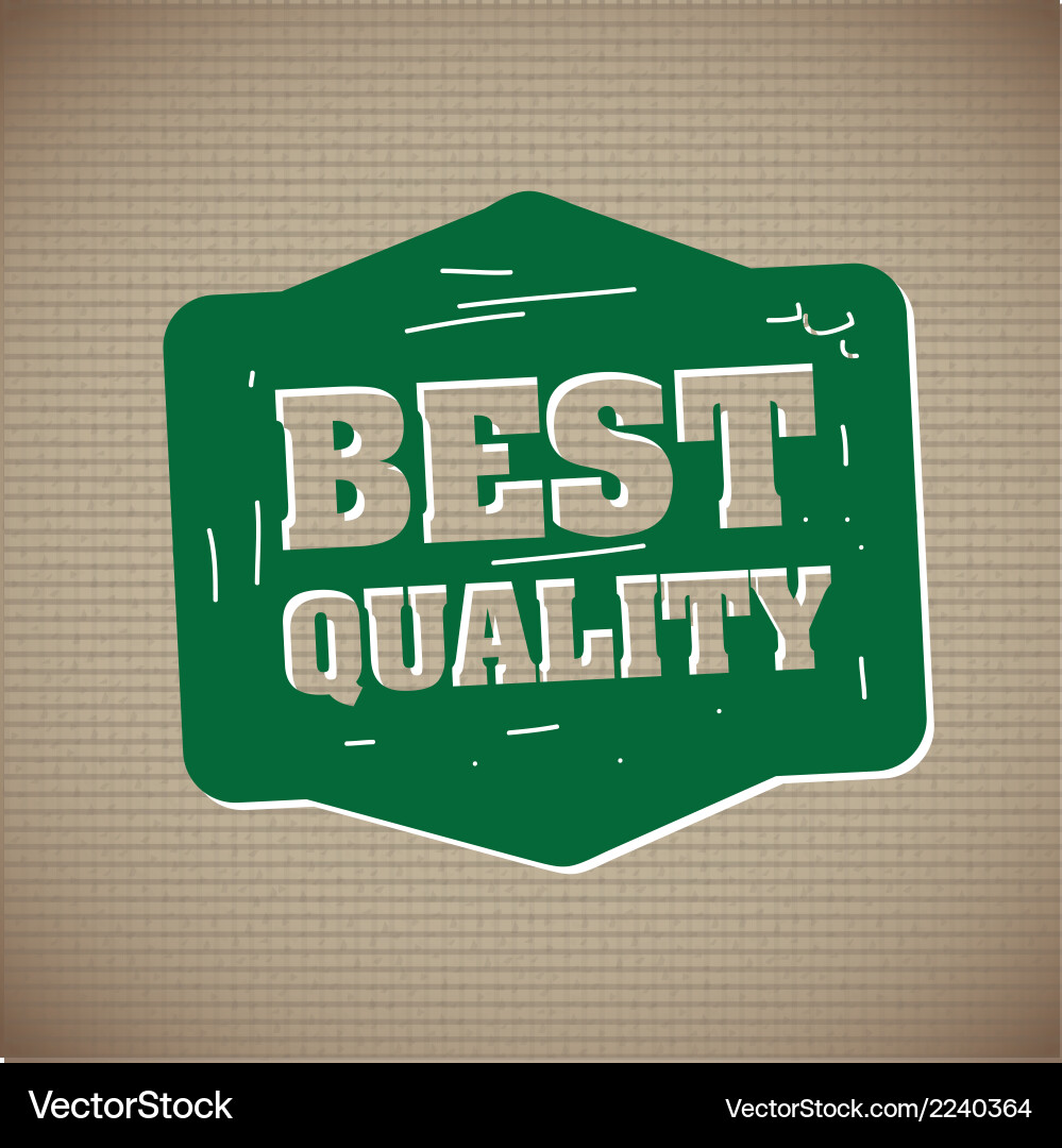 Best quality label over lineal background Vector Image