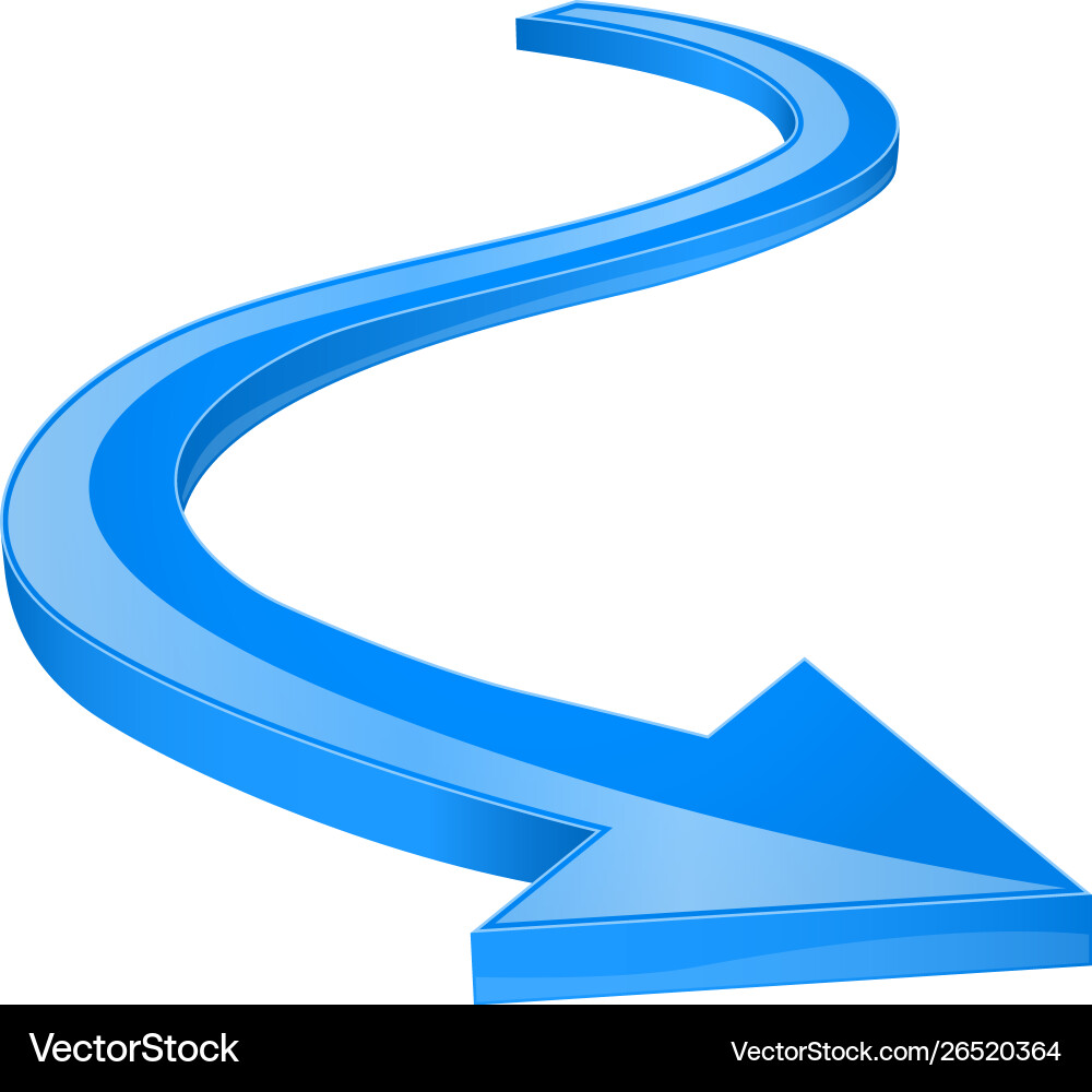 Blue arrow shiny 3d icon Royalty Free Vector Image