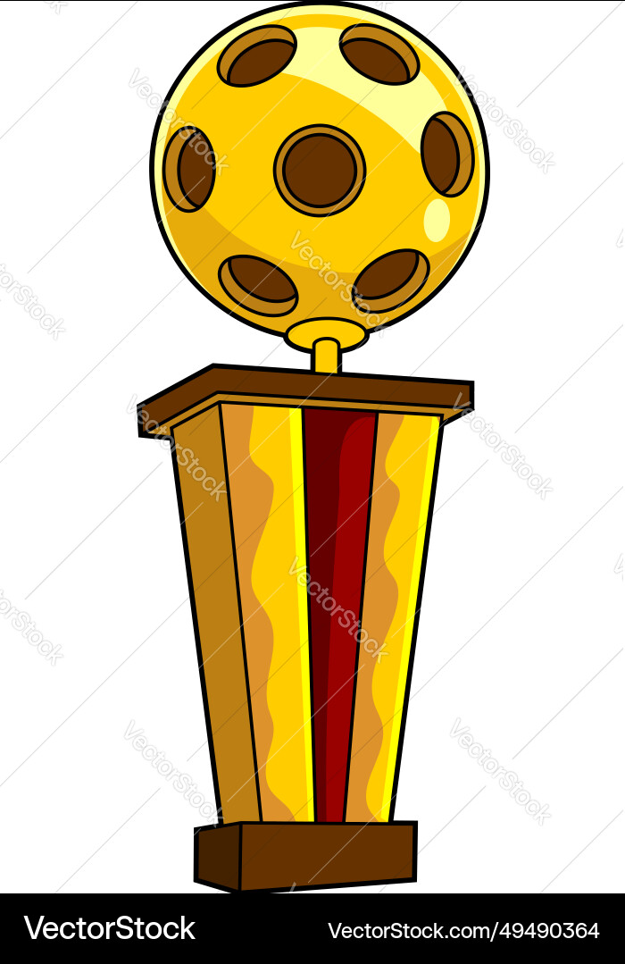 Cartoon golden pickleball trophy Royalty Free Vector Image