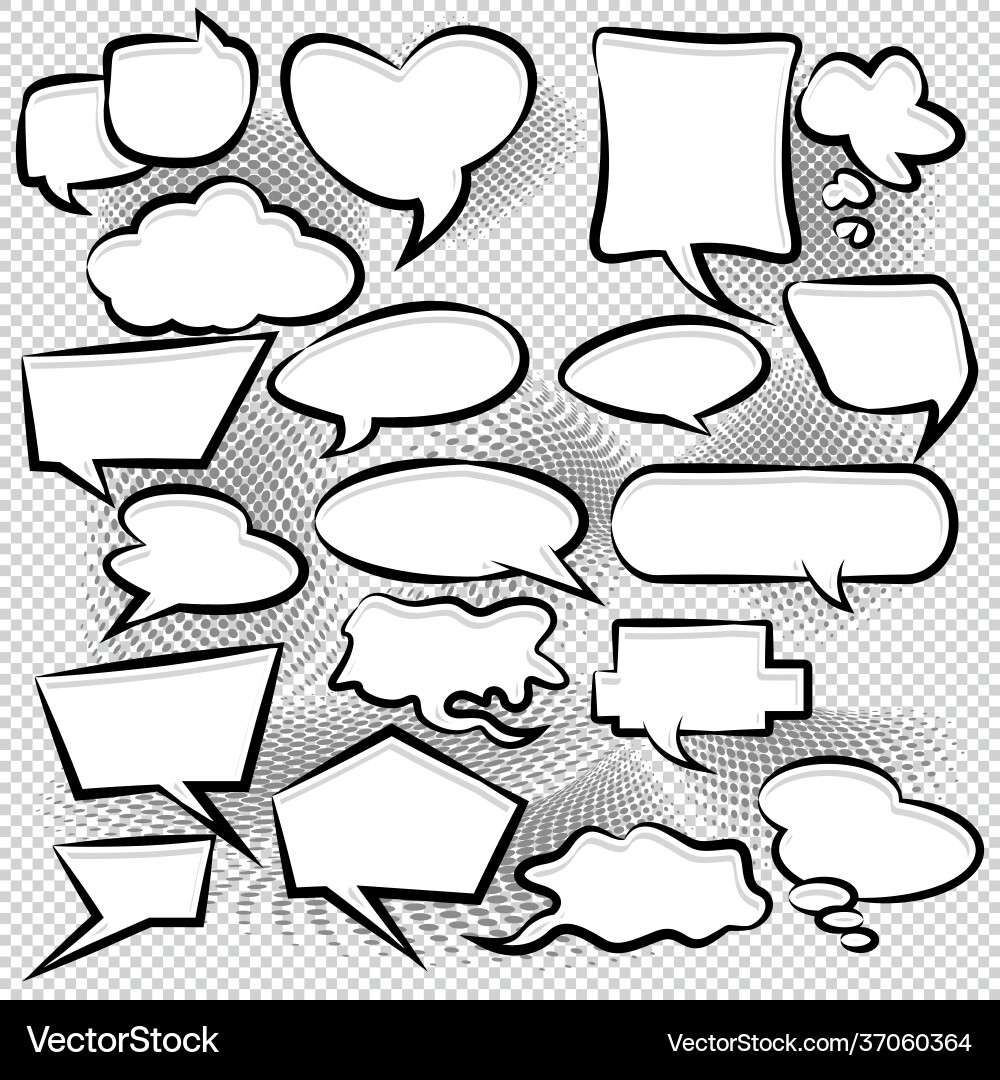 Comic bubble speech balloons cartoon Royalty Free Vector