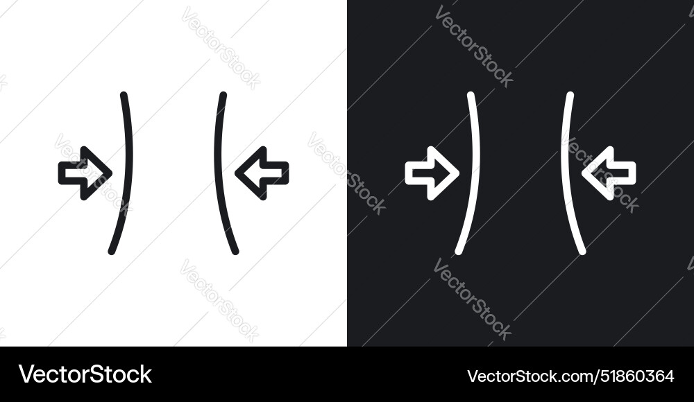 Compress liner and solid icon set in black color Vector Image