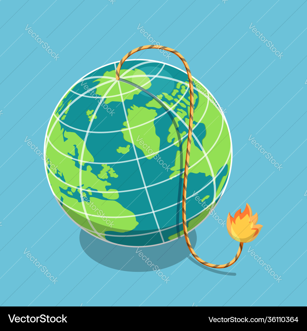 Earth Crisis Fuse - 3D Isometric Royalty Free Vector Image