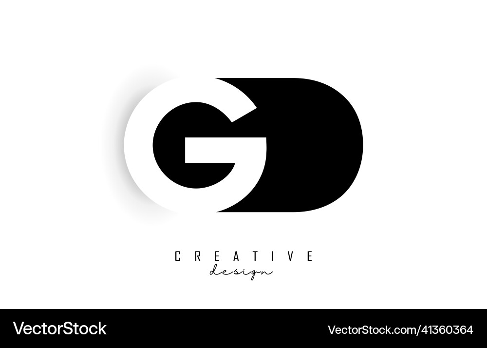 Gd letters logo with negative space design letter Vector Image