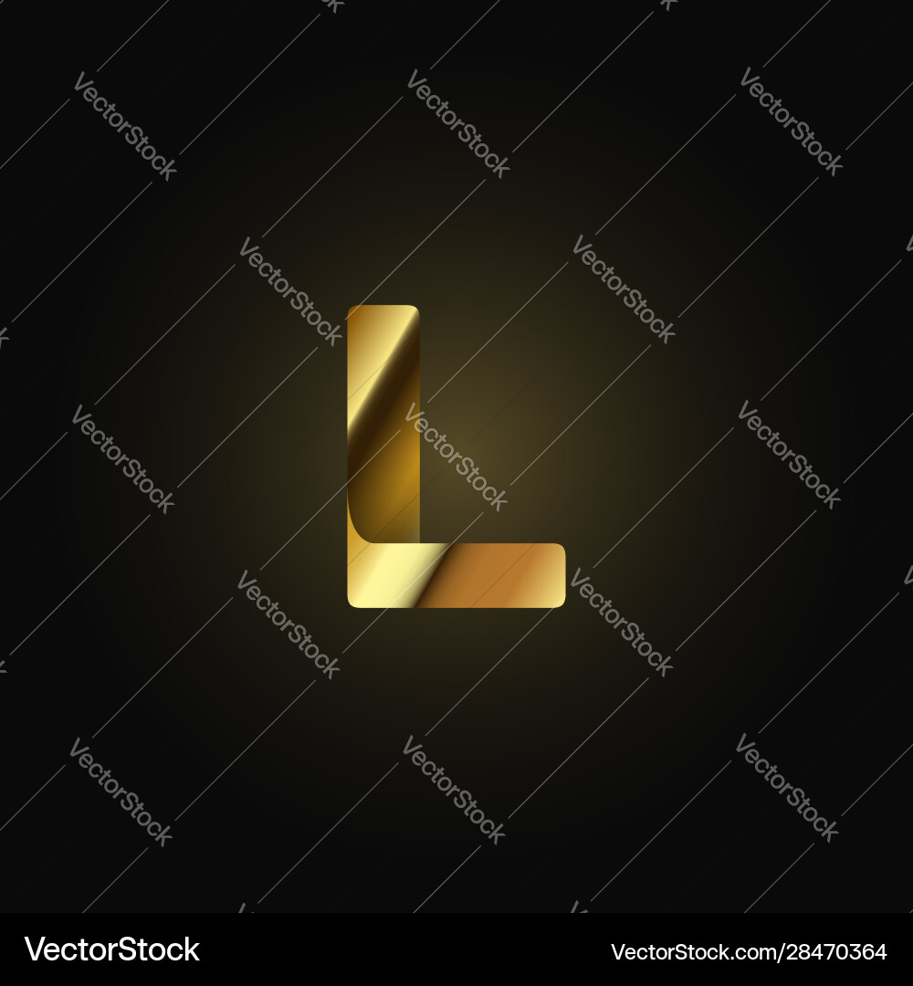 Gold paper folded character from a typeset Vector Image