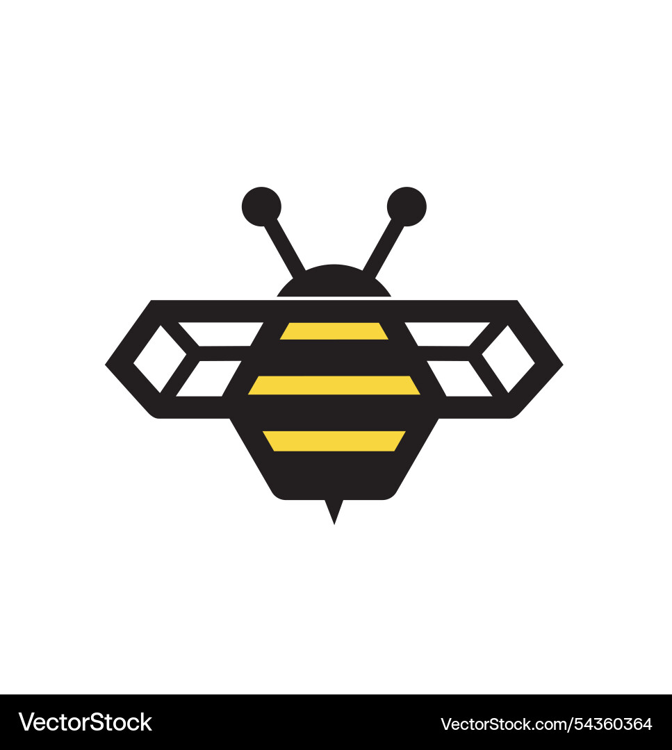 Honeybee logo insect design symbol icon Royalty Free Vector
