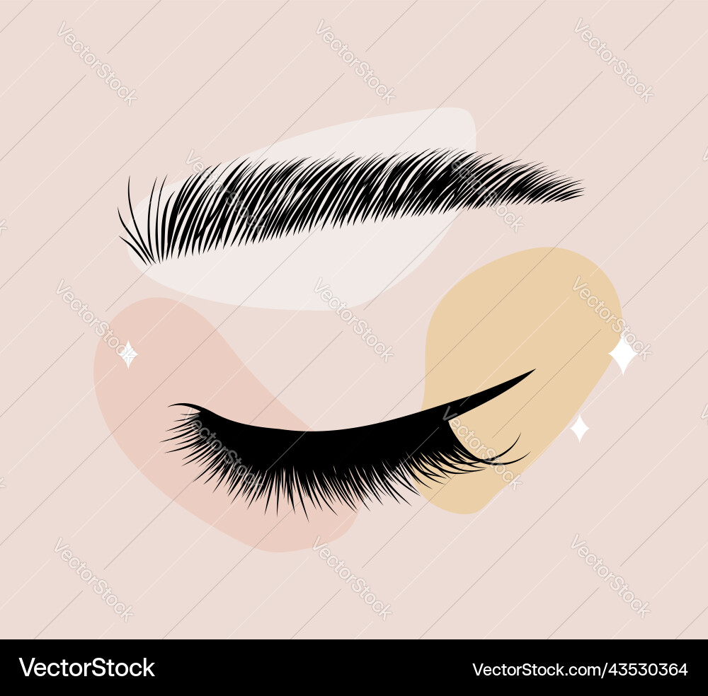 Lash Maker Logo Hand gezogen weibliche Augen Vektorbild