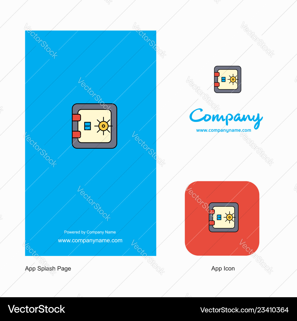 Locker company logo app icon and splash page Vector Image