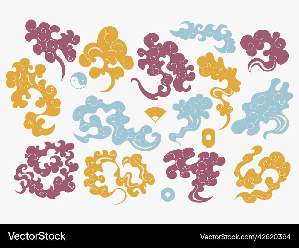 Oriental Cloudscape - Asian Motif Royalty Free Vector Image