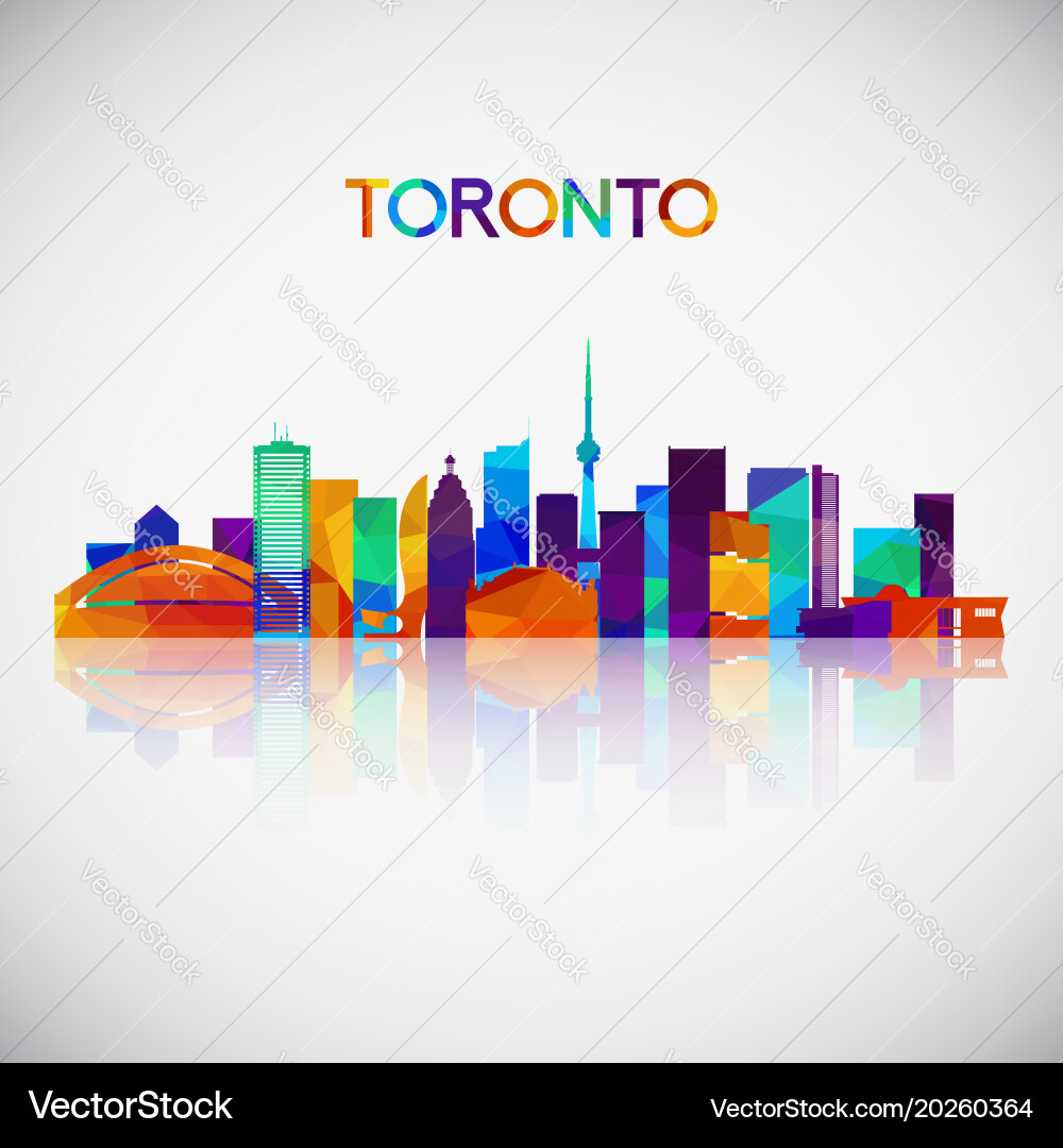 Toronto Skyline Geometric Silhouette Royalty Free Vector