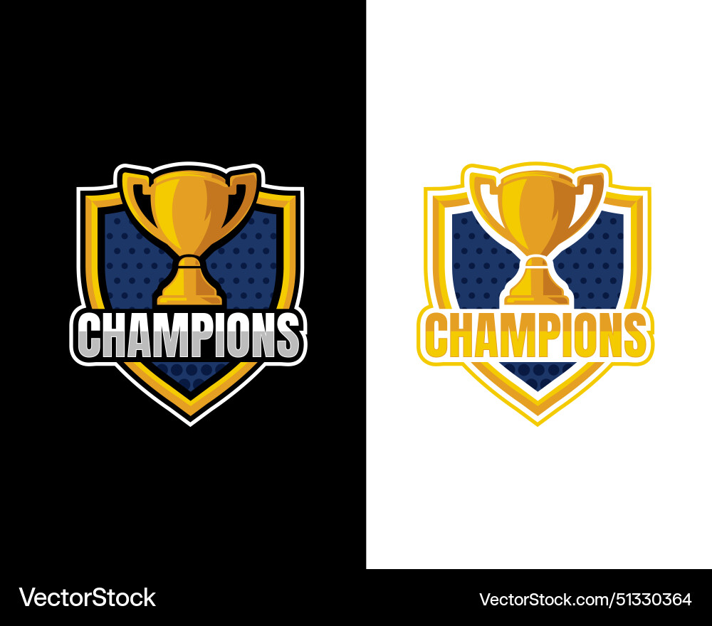 Trophy champion logo design template Royalty Free Vector