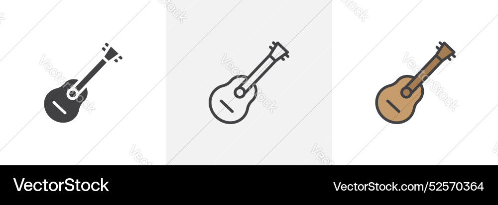 Ukulele icon set on white background Royalty Free Vector