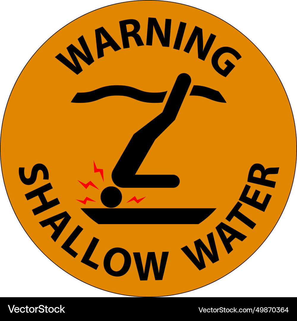 Water safety sign warning - shallow Royalty Free Vector
