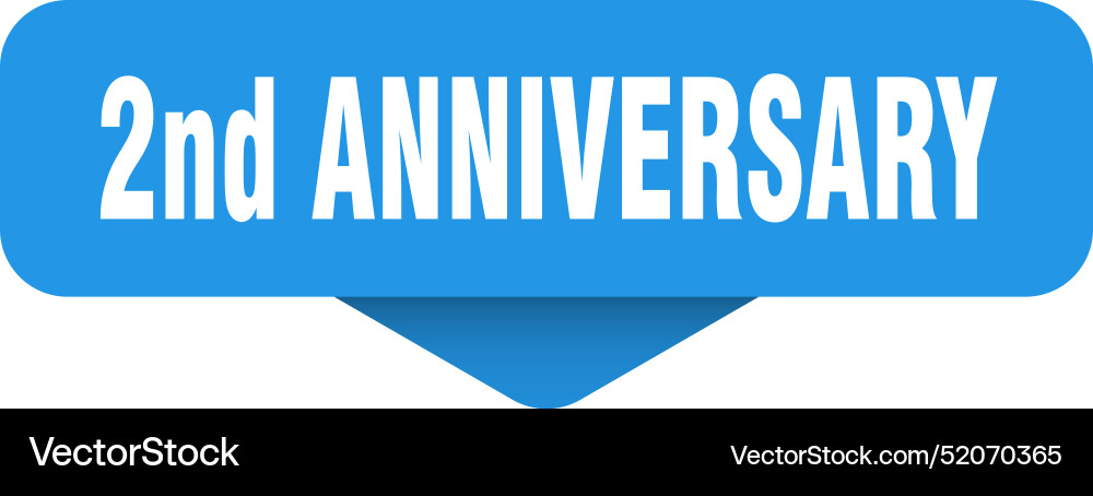 2nd anniversary sticker sign Royalty Free Vector Image