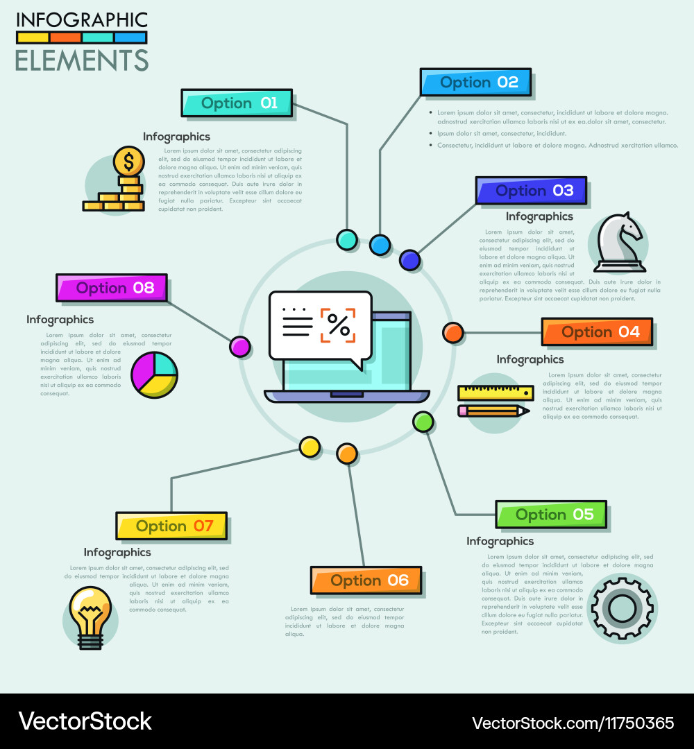 Company infographic overview design Royalty Free Vector