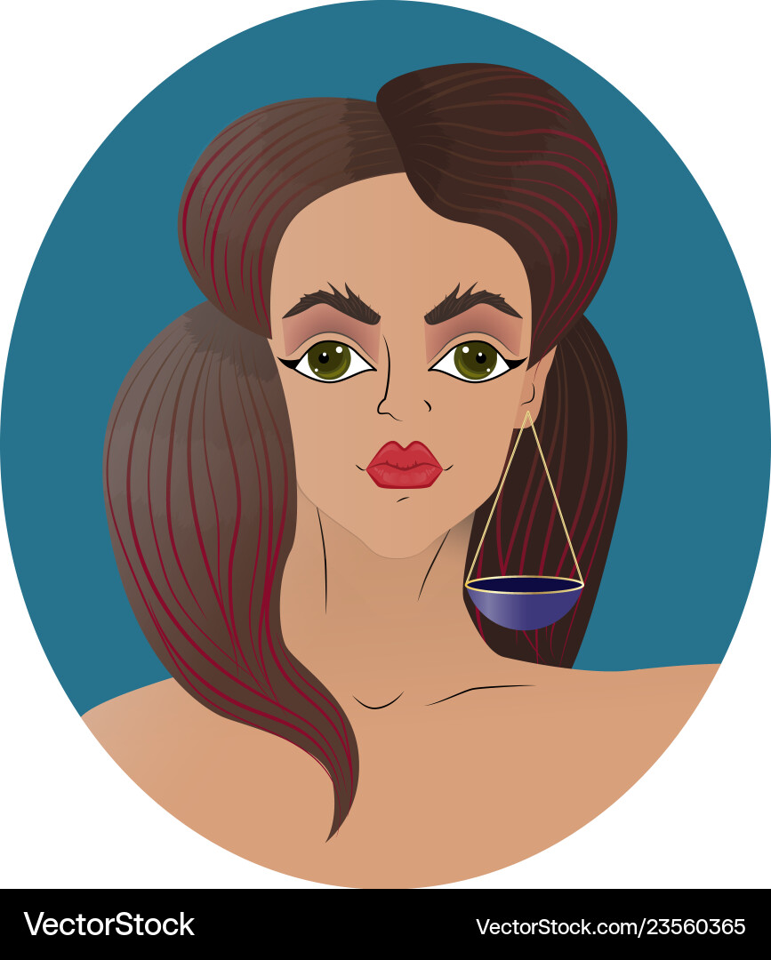 Cute zodiac sign libra Royalty Free Vector Image