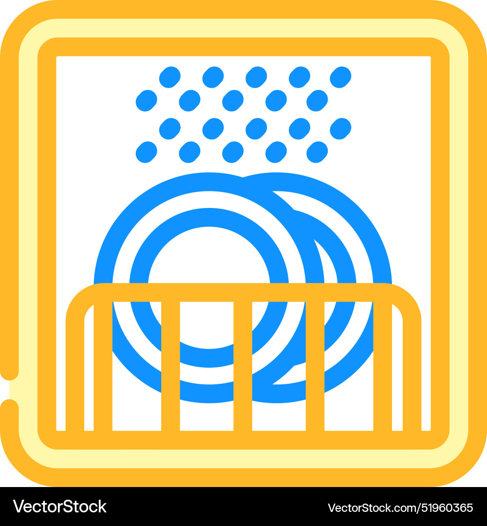Dishwasher safe product label warning color icon Vector Image