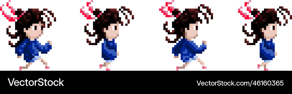 Girl running animation run cycle Royalty Free Vector Image