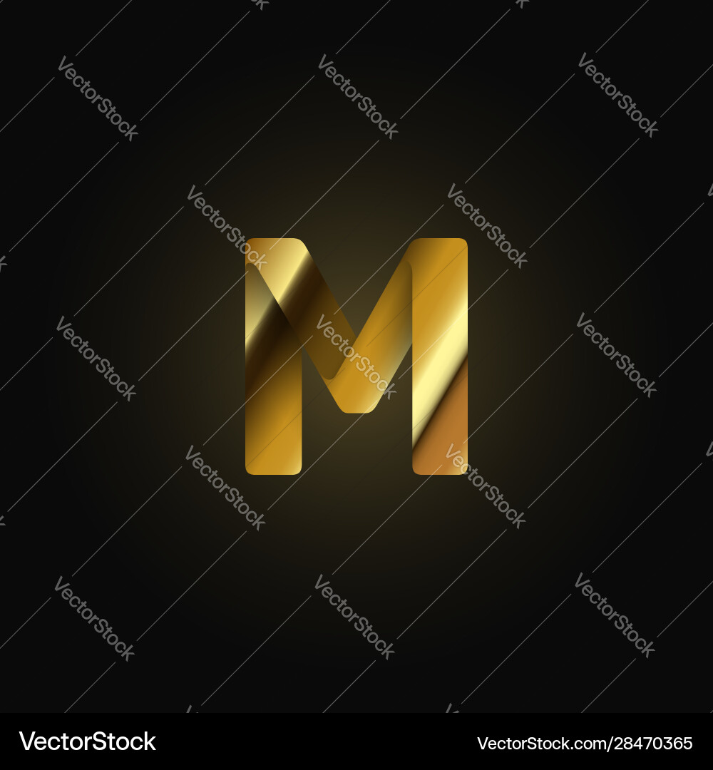 Gold paper folded character from a typeset Vector Image