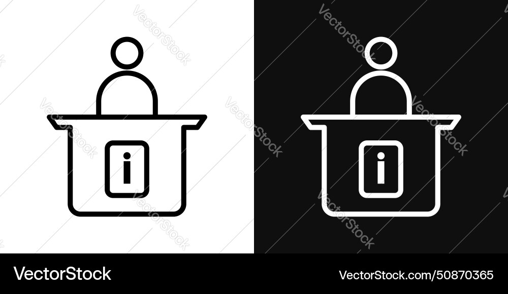 Help desk information icon set reception info Vector Image