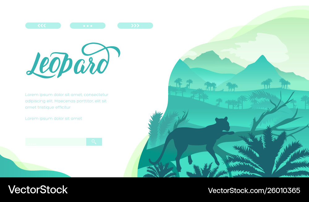 Leopard landing page template Royalty Free Vector Image