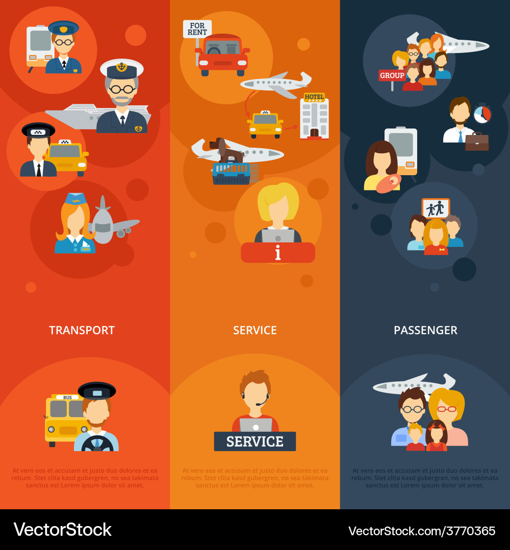 Passenger transportation set Royalty Free Vector Image