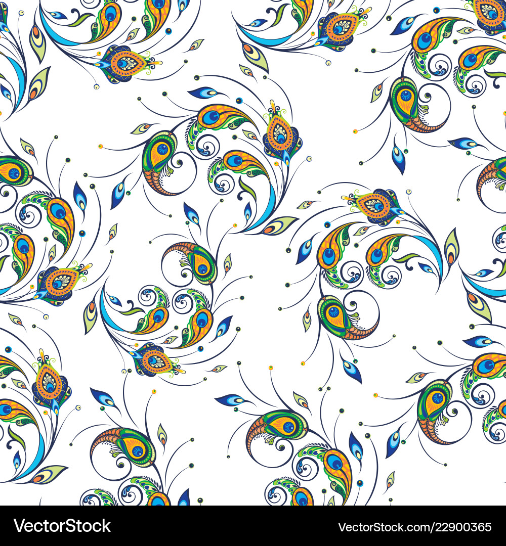 Peacock Feather Pattern Royalty Free Vector Image