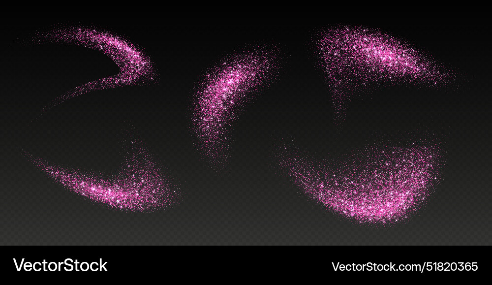 Pink glitter splashes shiny star dust explosion Vector Image