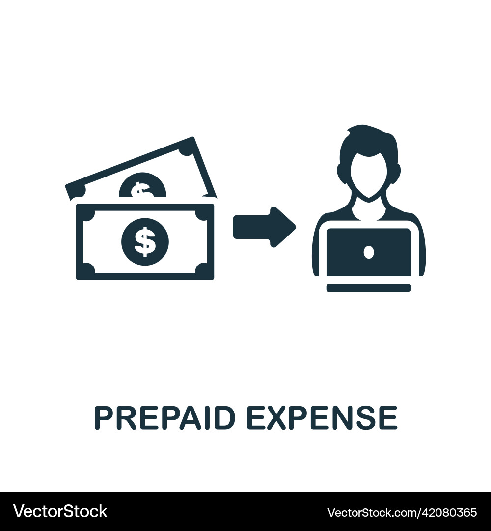 Prepaid expense icon monochrome simple Royalty Free Vector