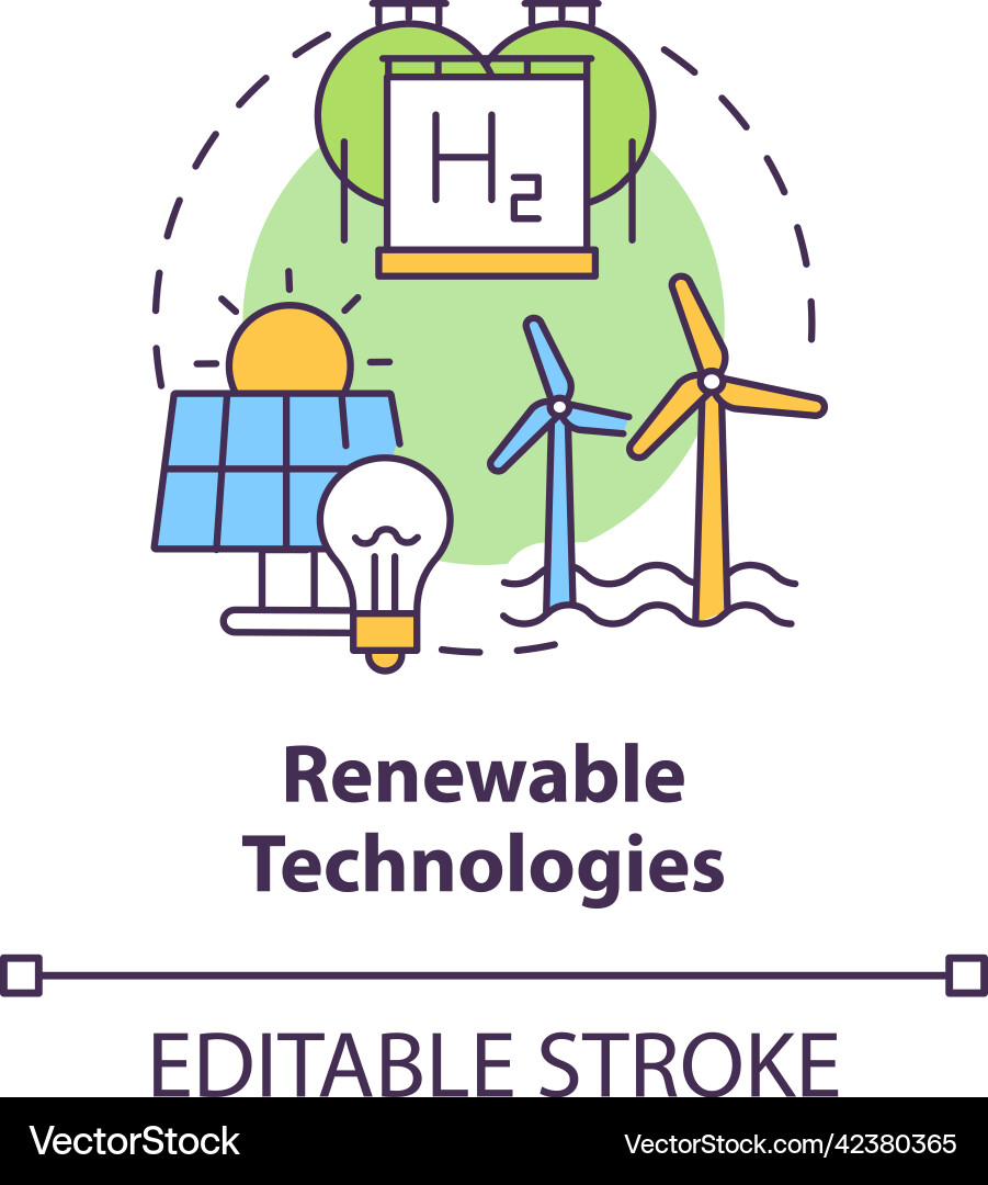 Renewable technologies concept icon Royalty Free Vector