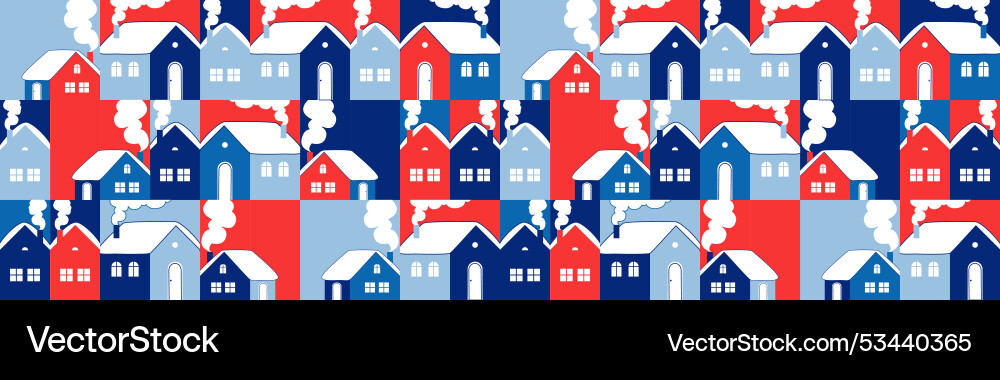 Seamless pattern rural village festive Royalty Free Vector