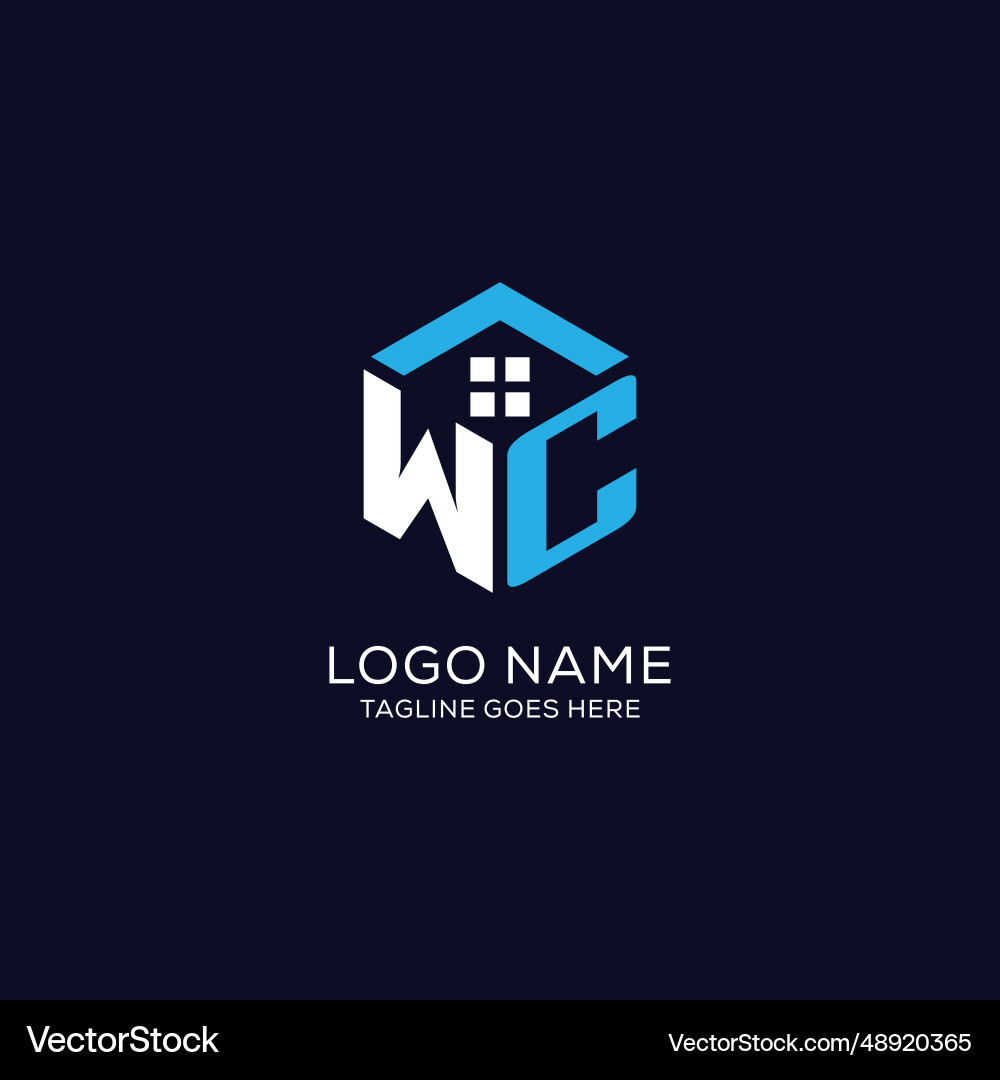 WC Monogram Logo - Modern Real Estate Royalty Free Vector