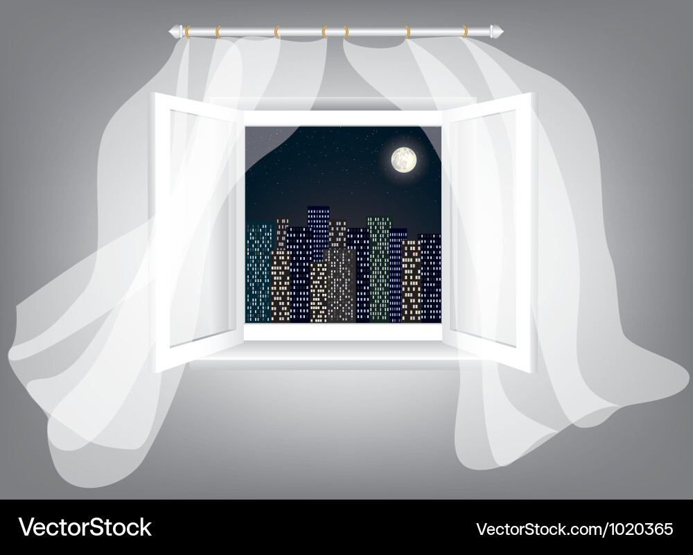 Window at night Royalty Free Vector Image - VectorStock