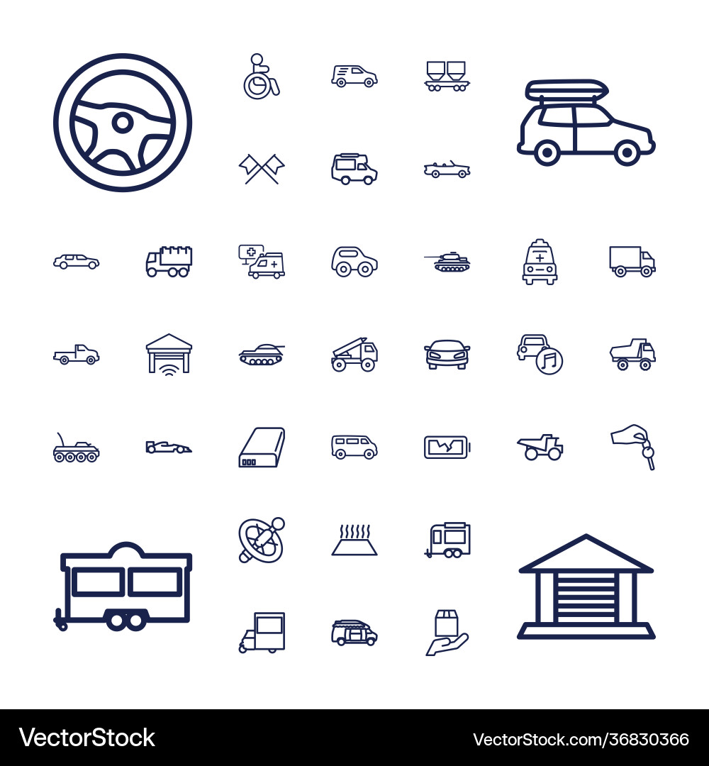37 Auto-Symbole Lizenzfreies Vektorbild - VectorStock