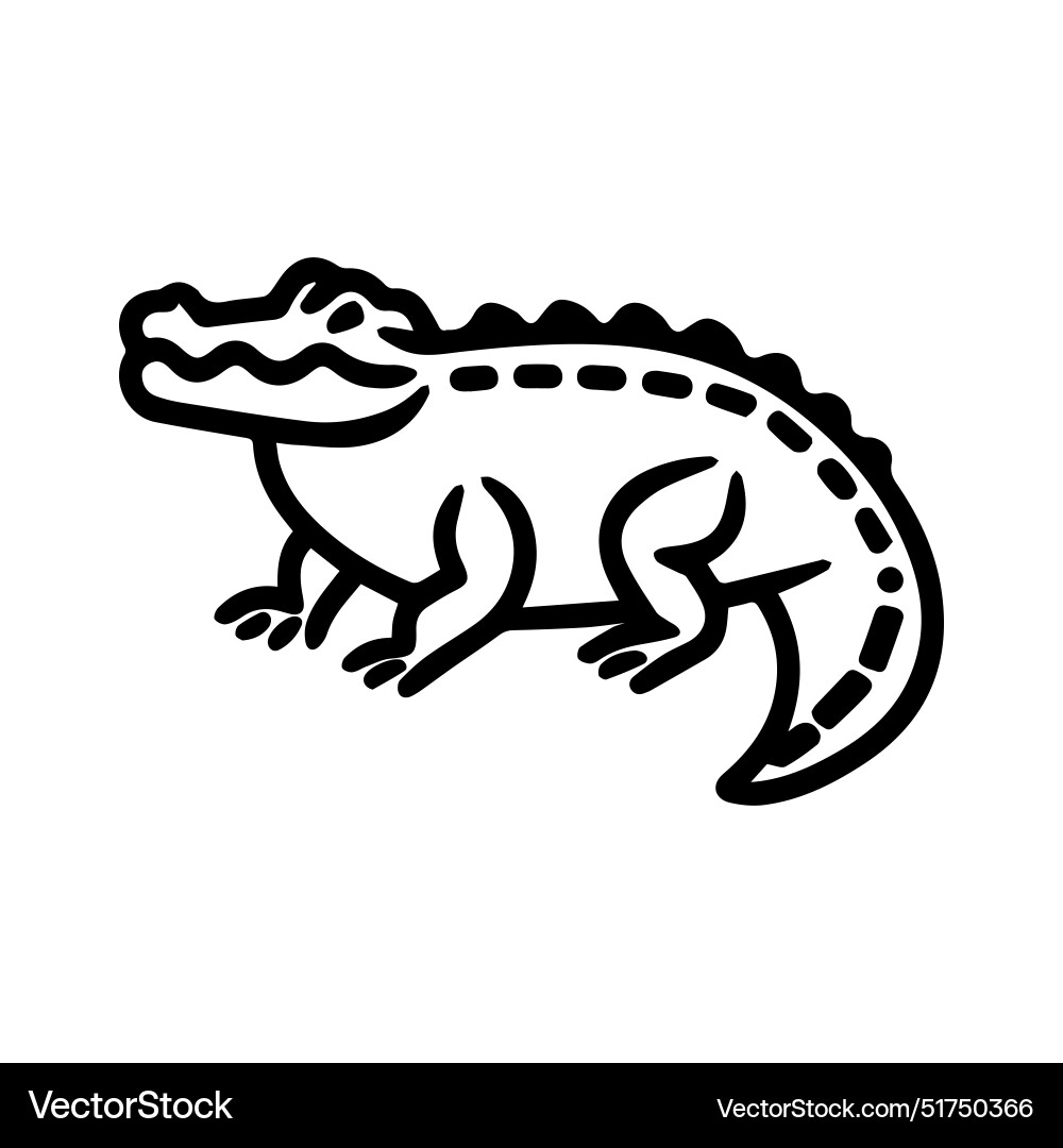 Alligator icon or modern line symbol art Vector Image