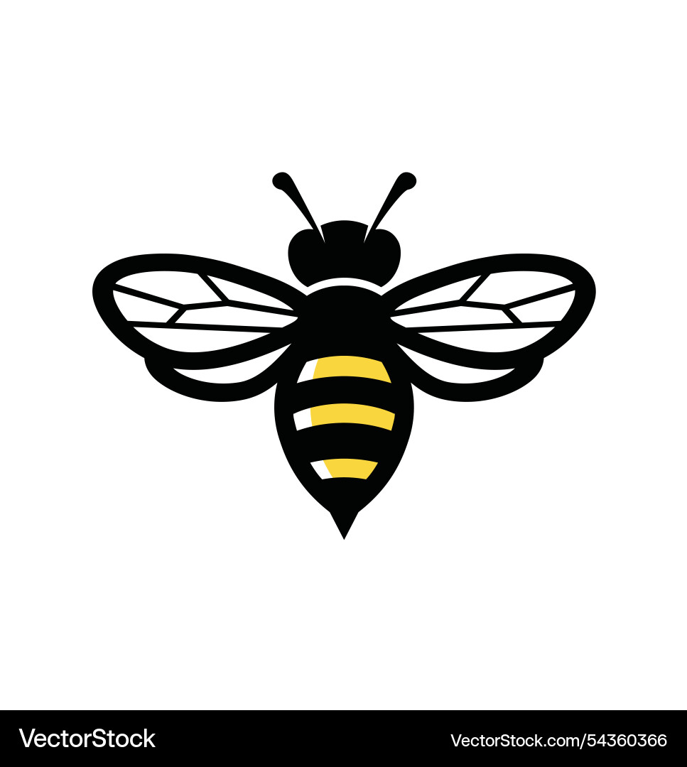 Bee logo insect design symbol icon Royalty Free Vector Image