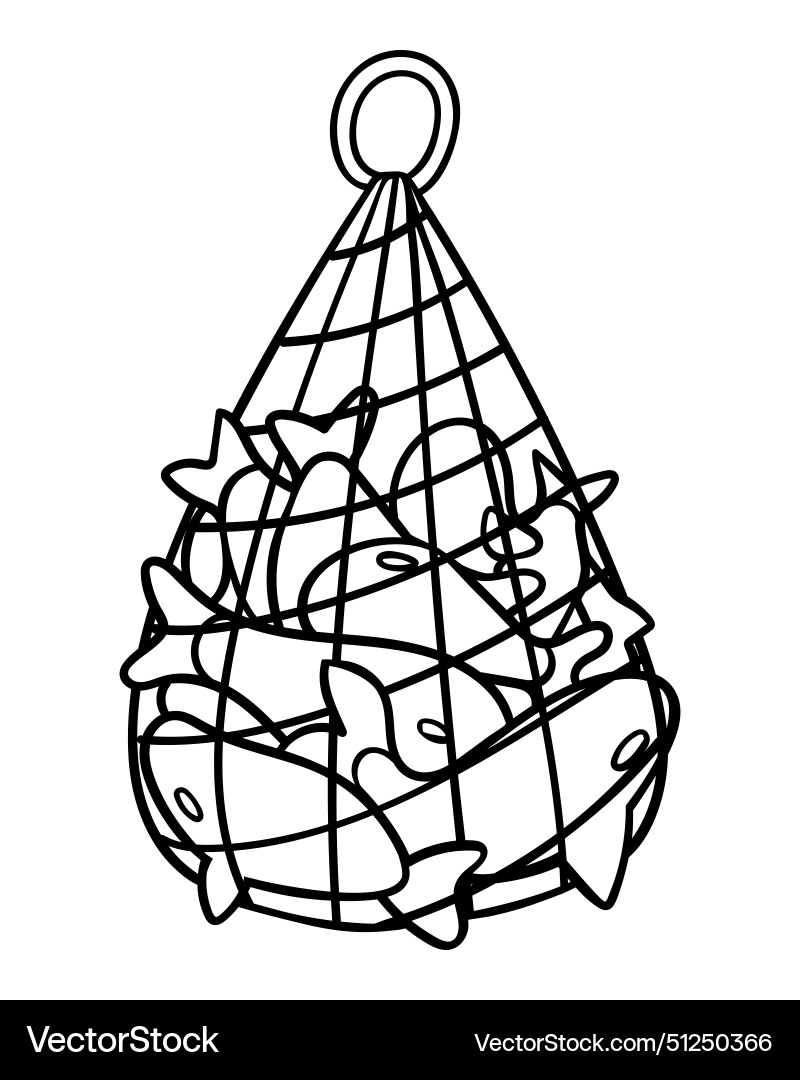 Coloring book for kids fishnet Royalty Free Vector Image