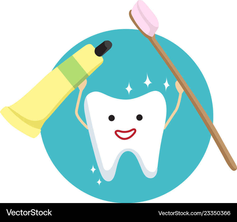 Cute smiling tooth Royalty Free Vector Image - VectorStock