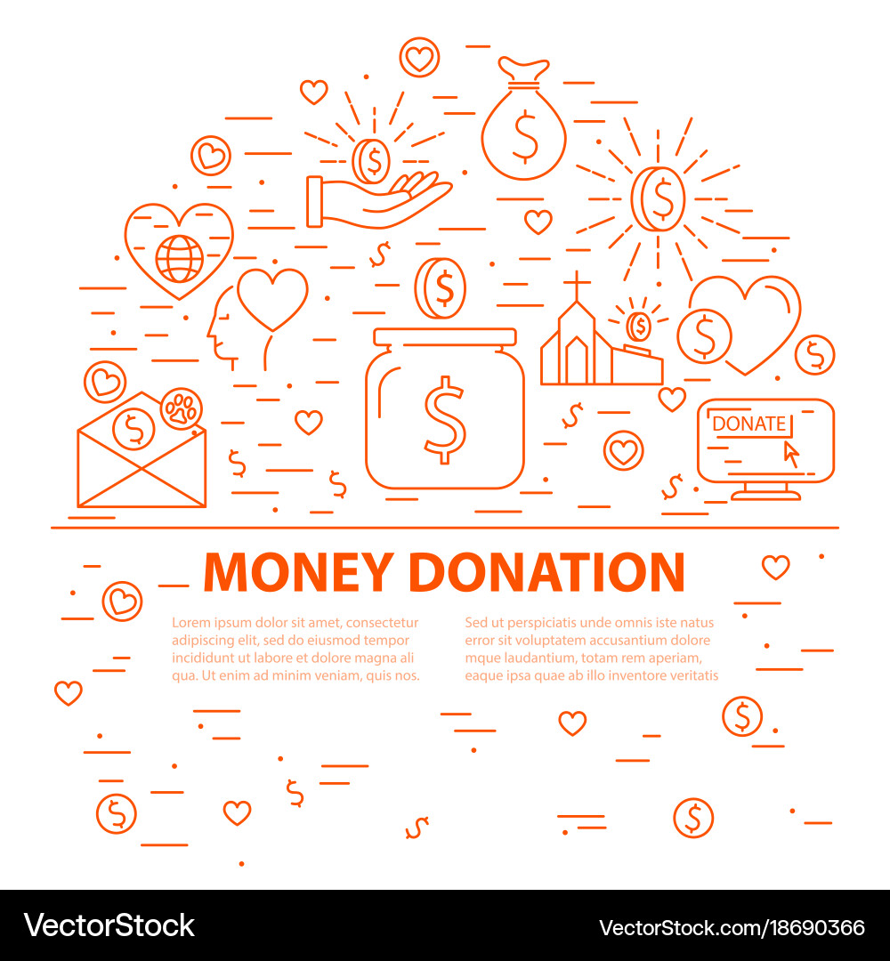 Donation banner template Royalty Free Vector Image