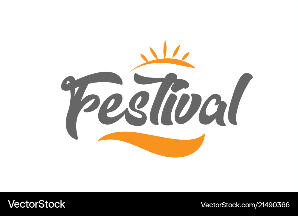Festival black hand writing word text typography Vector Image