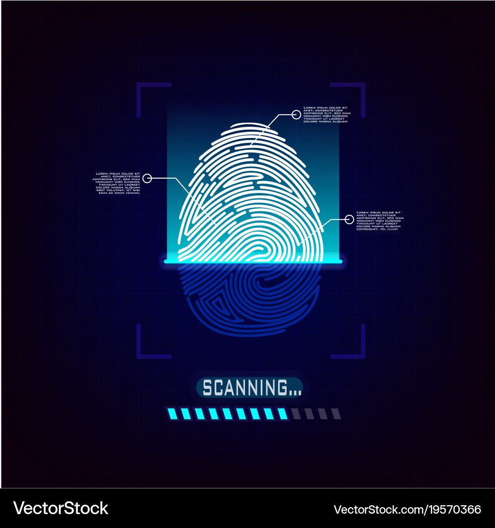 Fingerprint scanning Royalty Free Vector Image