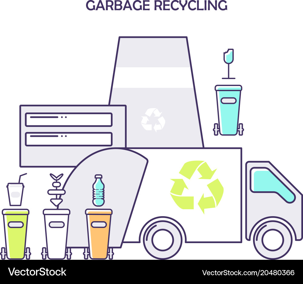 Garbage recycling flyer Royalty Free Vector Image