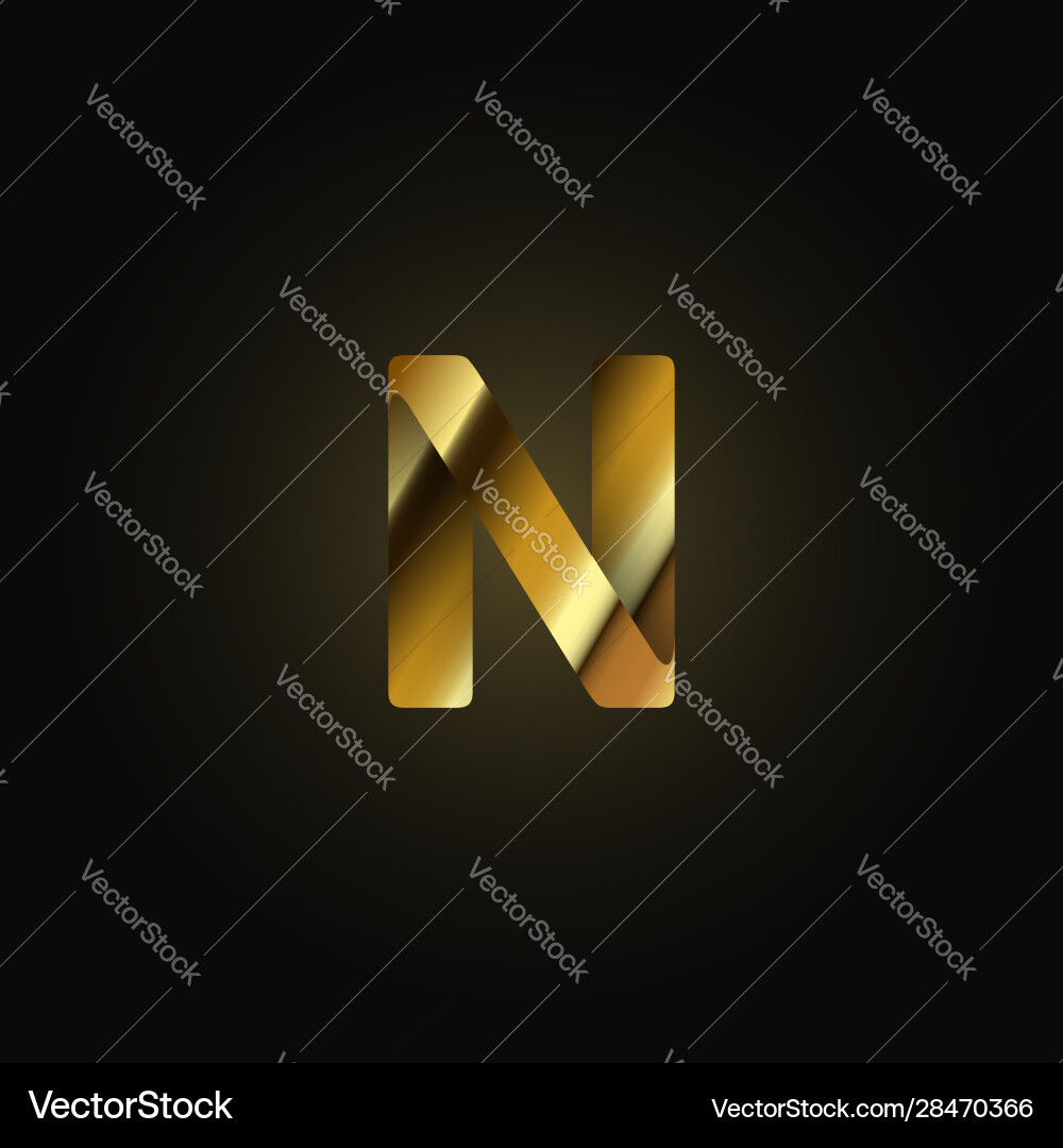 Gold paper folded character from a typeset Vector Image