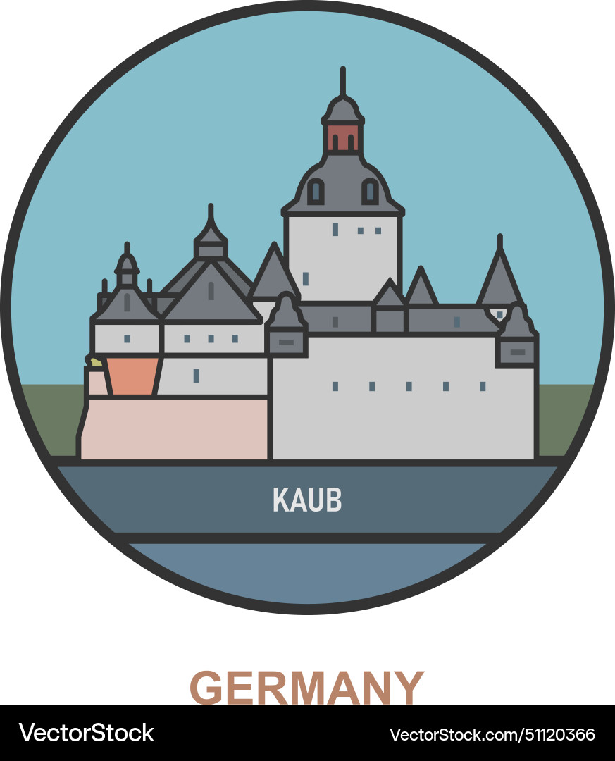 Kaub cities and towns in germany Royalty Free Vector Image