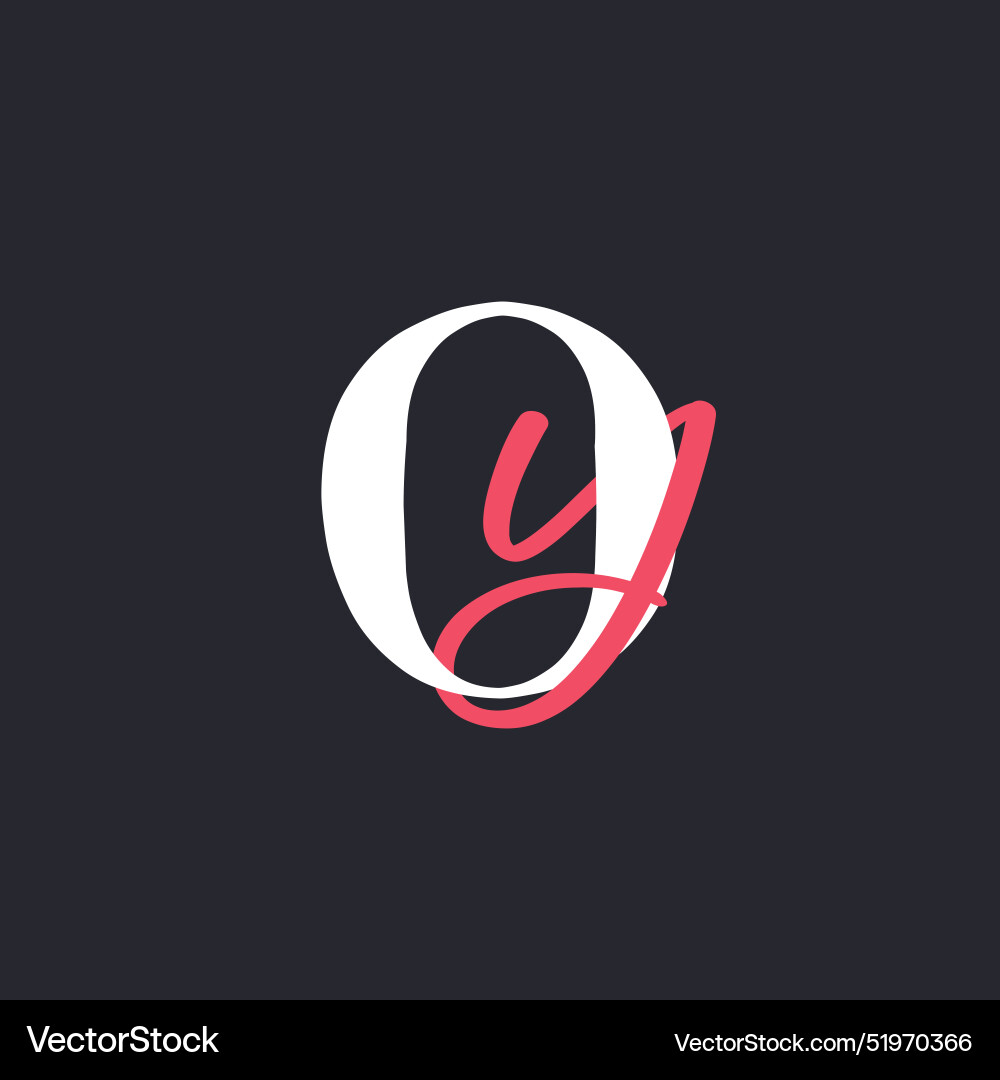 Letter oy logo perfectly blended initials Vector Image