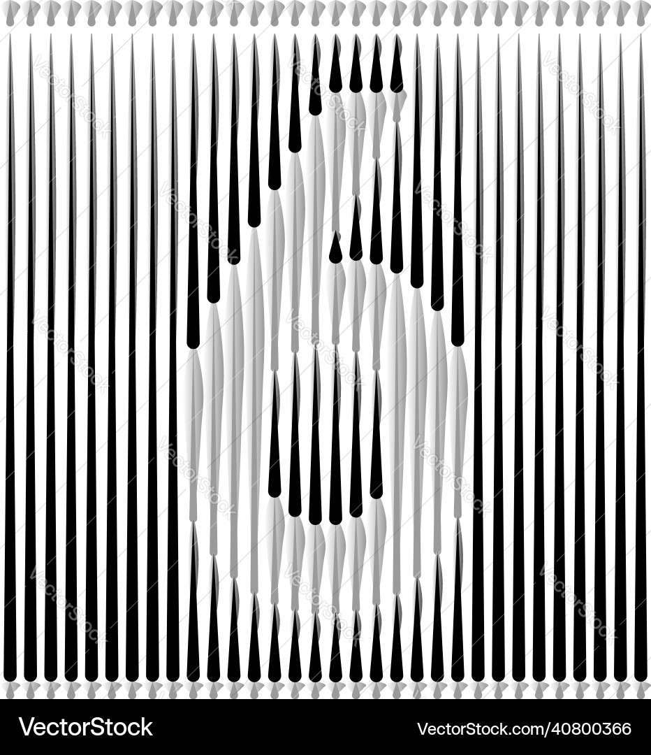 Lines forming number logo design - 6 Royalty Free Vector