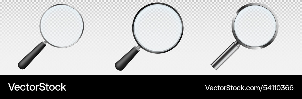 Magnifying glass set scaling and exploring tool Vector Image