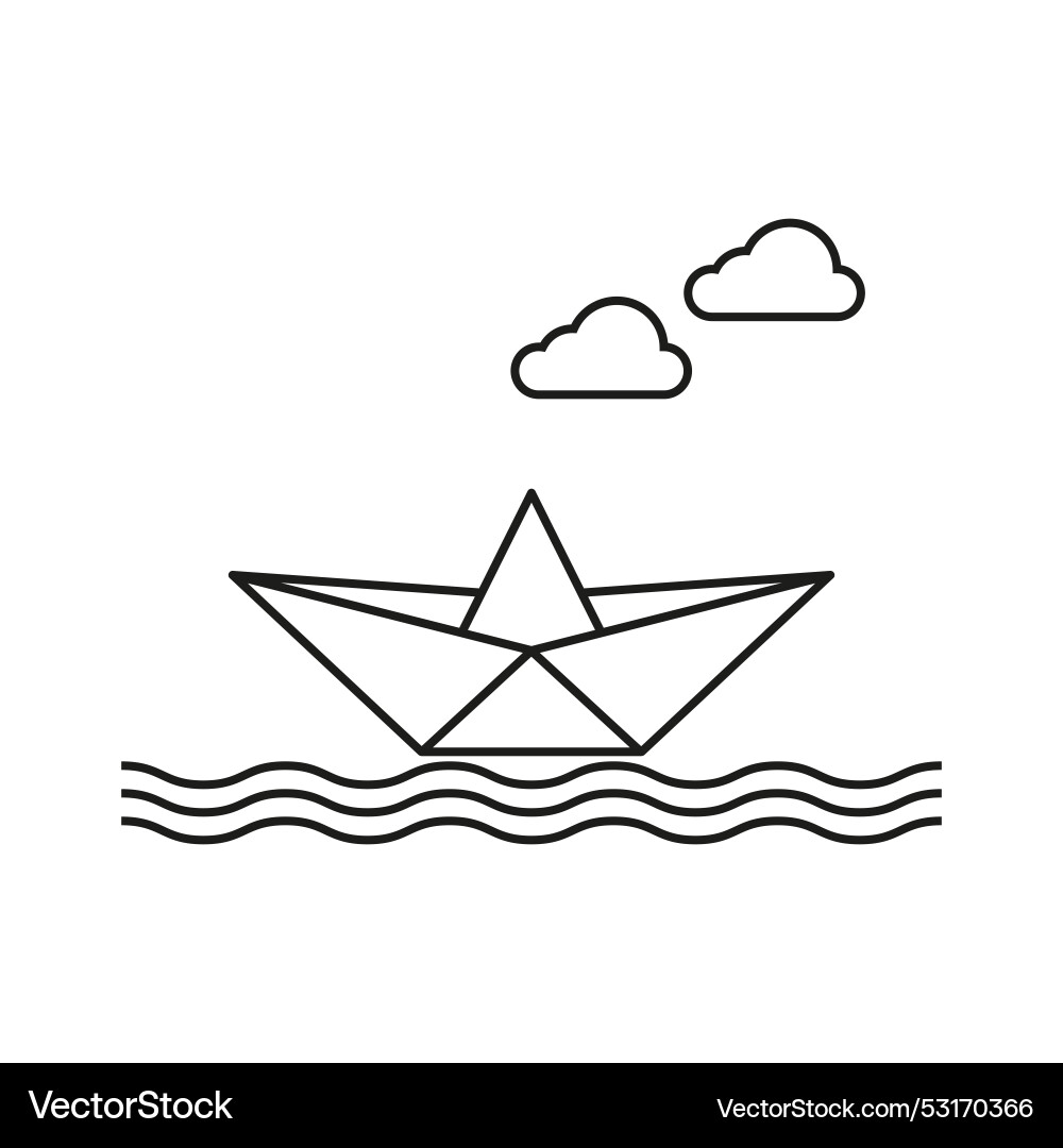 Paper boat icon eps 10 Royalty Free Vector Image