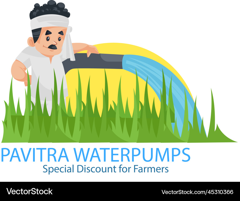 Pavitra waterpumps logo design Royalty Free Vector Image