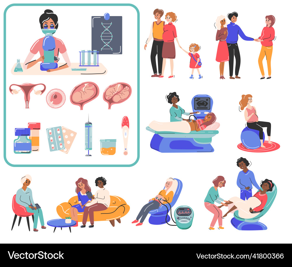 Pregnancy and fertility set Royalty Free Vector Image